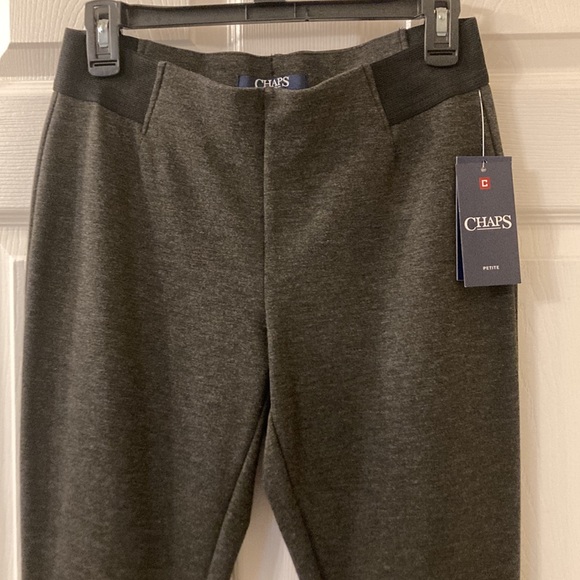 Chaps | Pants & Jumpsuits | Chaps Gray Black Trim Leggings New | Poshmark